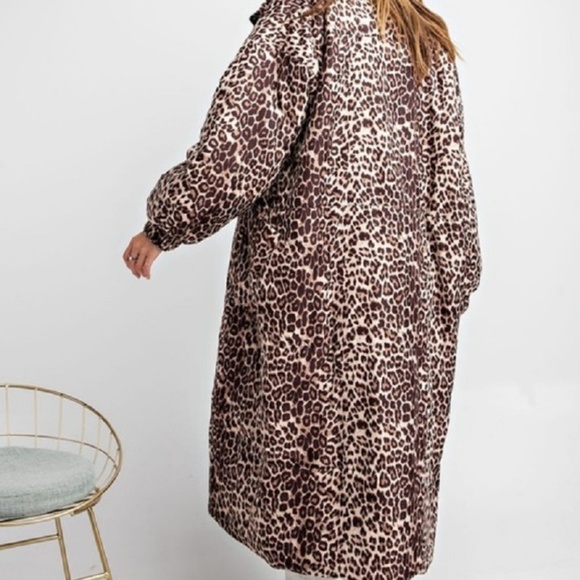 easel | Jackets & Coats | Leopard Print Maxi Puffer Coat | Poshmark